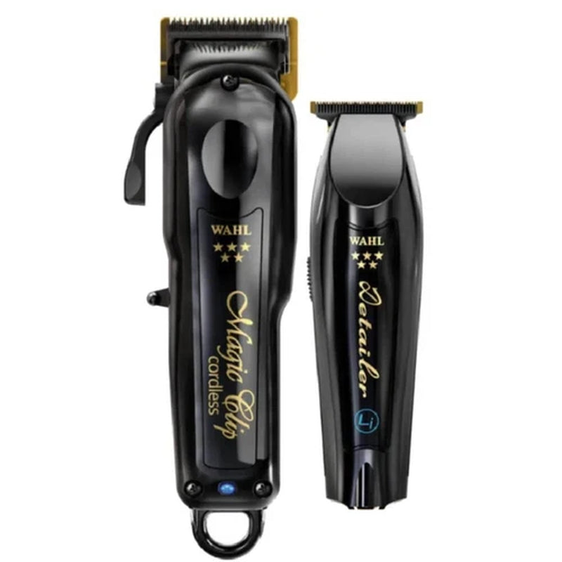 Wahl Barber Combo Black Cordless Magic Clip Clipper Detailer Trimmer 5 ...